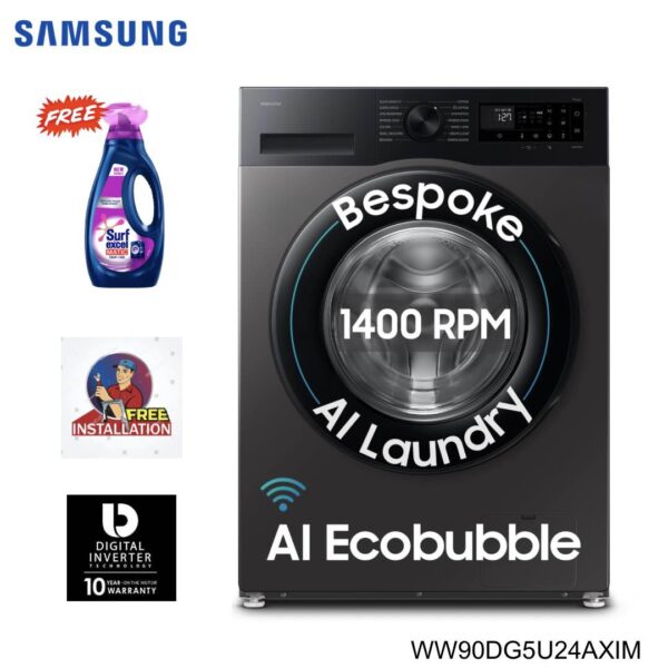 SAMSUNG 9 Kg Washing Machine With AI Eco Bubble WiFi Embedded ...